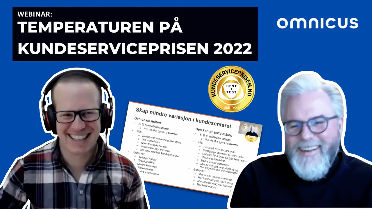Webinar: Temperaturen på kundeserviceprisen 2022 - del 2 · Omnicus